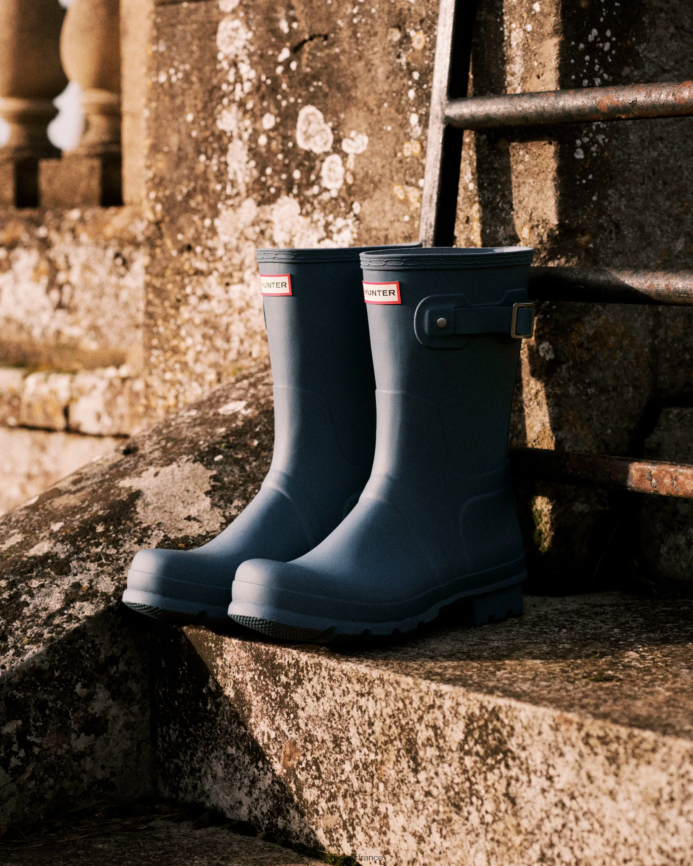 24VZNB546 bleu emprunté Hunter bottes de pluie courtes originales ...